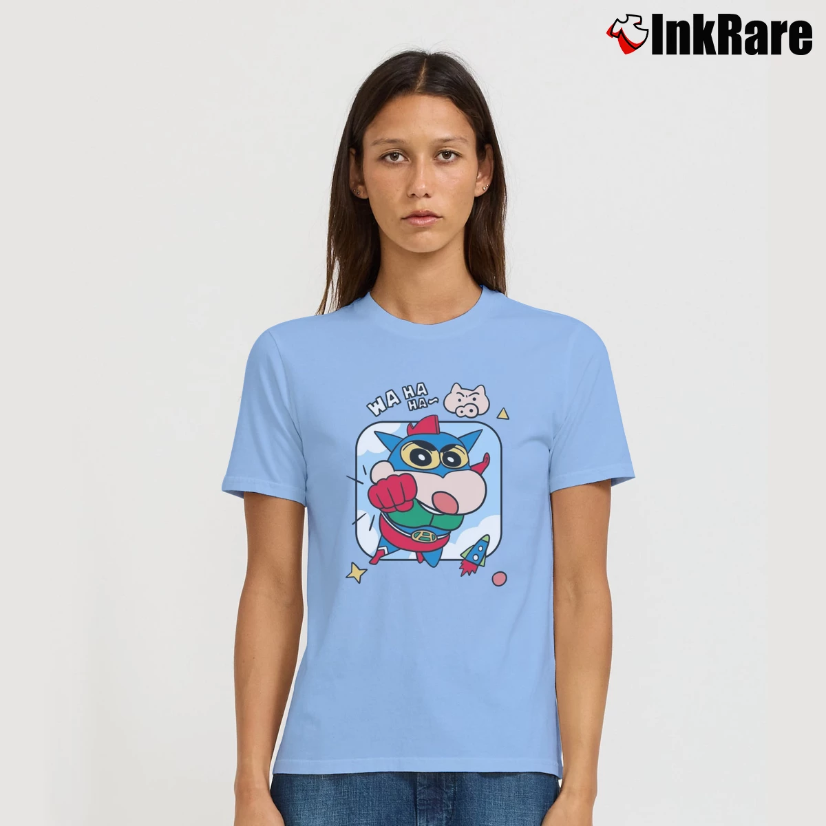 Action Kamen Punch Crayon Shin Chan Cartoon Shirt - Inkrare
