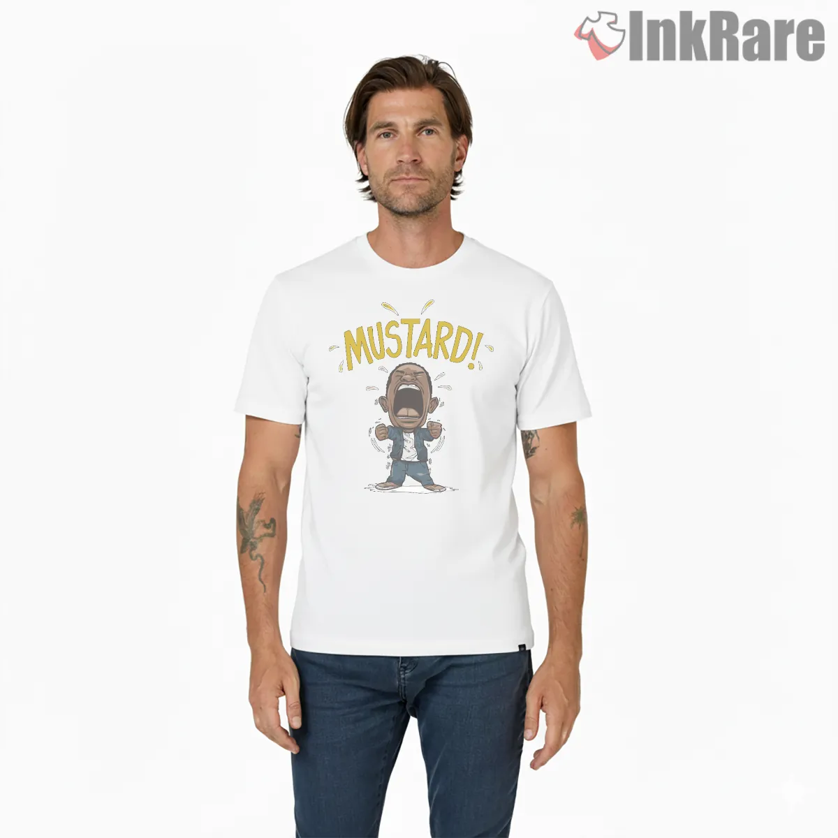 Kendrick Lamar Mustard Meme Gnx Cartoon Yelling Shirt - Inkrare